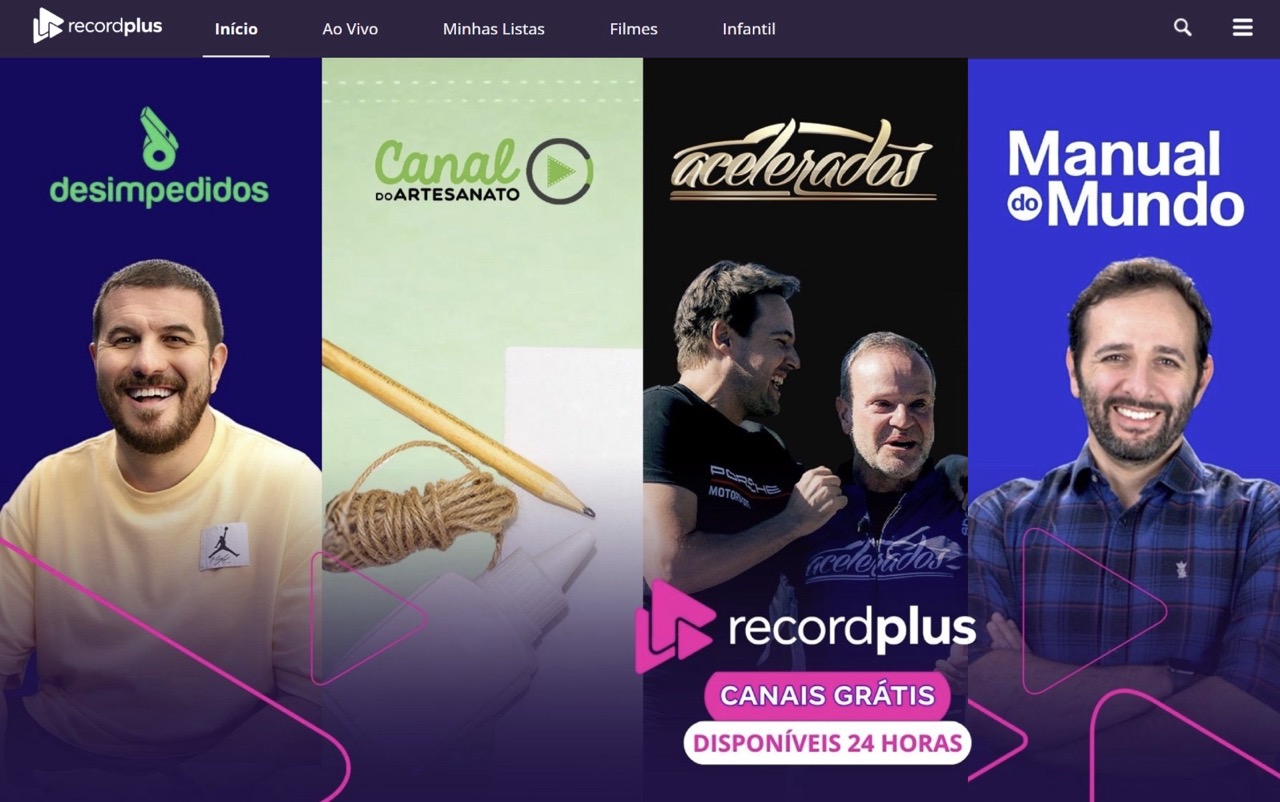 RecordPlus lança 4 novos canais ao vivo em streaming | Além da Tela